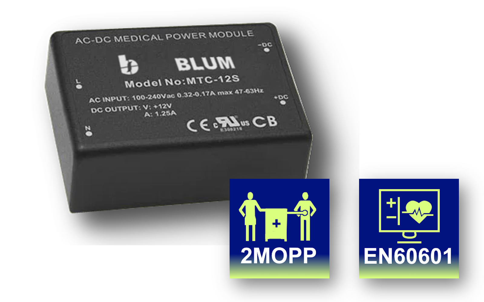 MTC AC/DC Medical Power Module 15W Dual Output | Medical | AC/DC Power ...